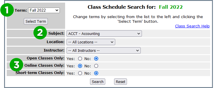 Class Search Help | Antelope Valley College